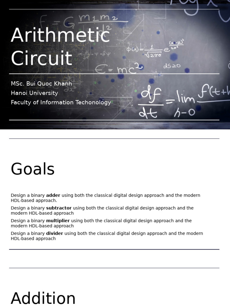 Ch7. Arithmetic Circuits | PDF | Subtraction | Mathematics