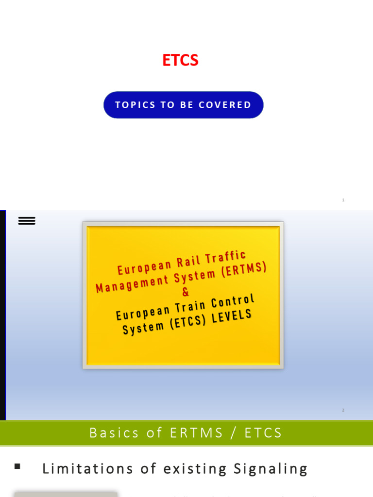 Overview of ETCS Levels and Features | PDF | Railway Safety | Transport ...