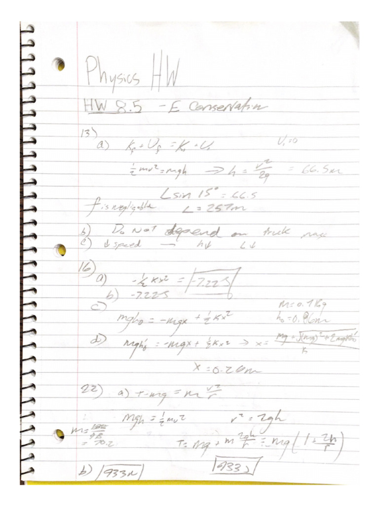 Physics HW Work | PDF