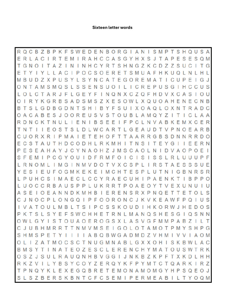 List of 16-Letter Words | PDF
