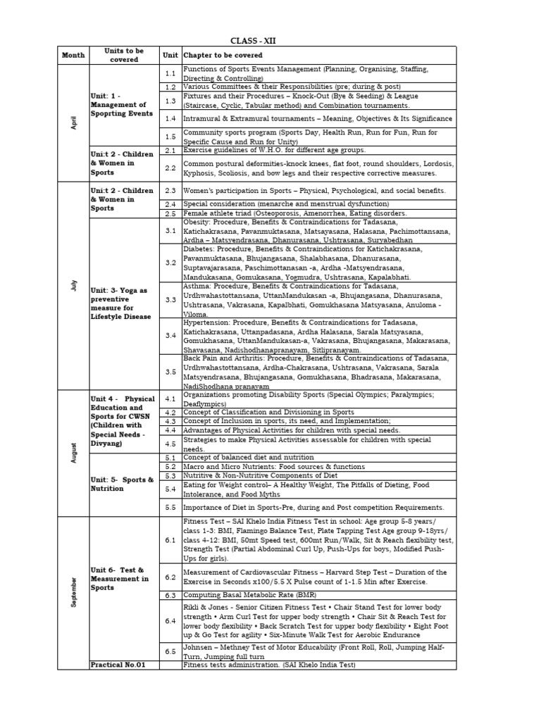 16.physical Education Class XII Final 04-04-2025 | PDF | Physical ...