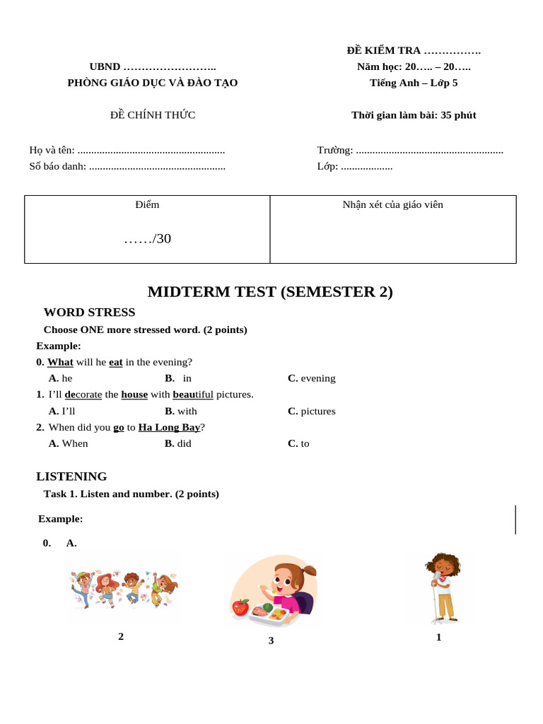 Semester 2 Midterm English Test | PDF