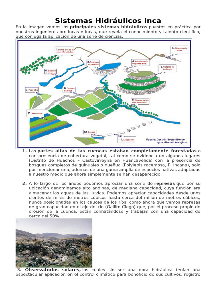 Sistemas Hidráulicos Inca | PDF | Imperio Inca | Ciencias de la Tierra