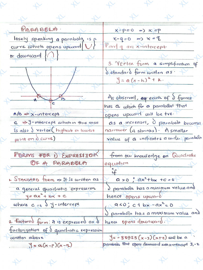 Parabola | PDF