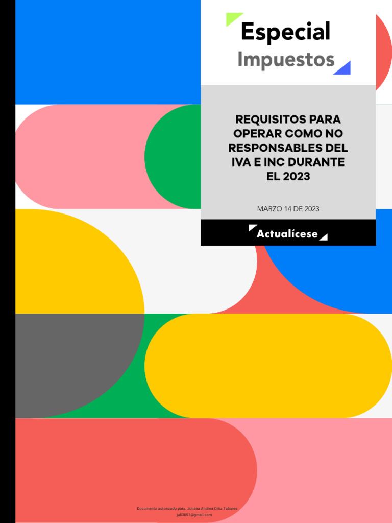 EA 03 2023 Requisitos Operar Como No Responsables IVA INC 2023 | PDF ...