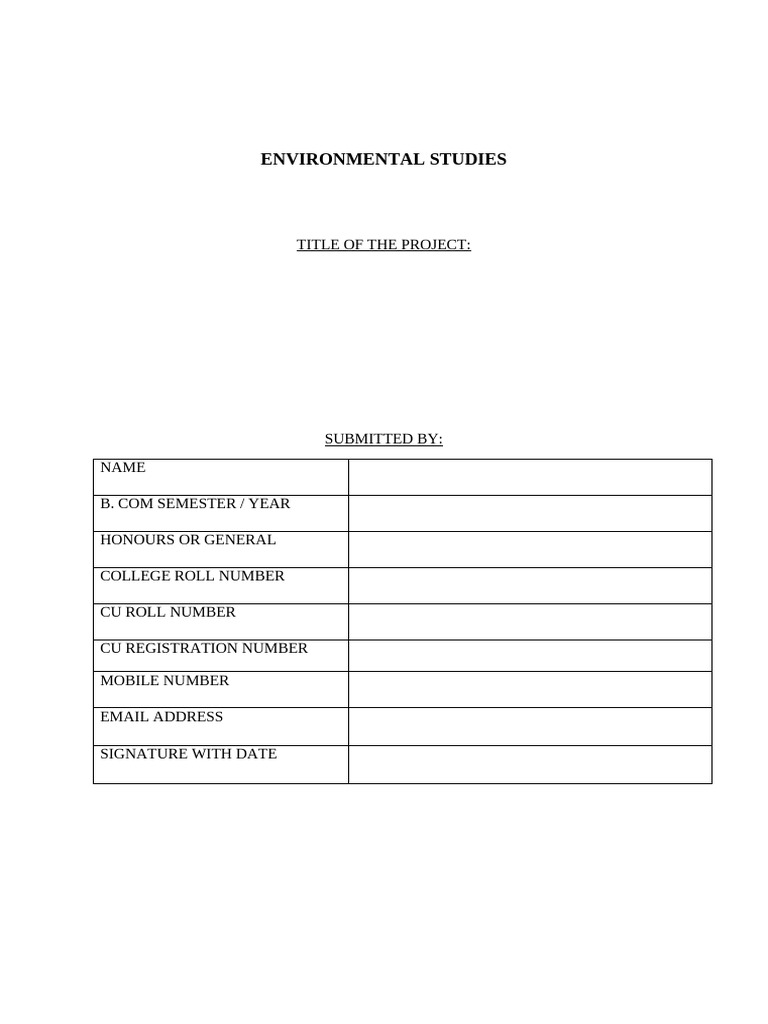 Project Cover Page | PDF