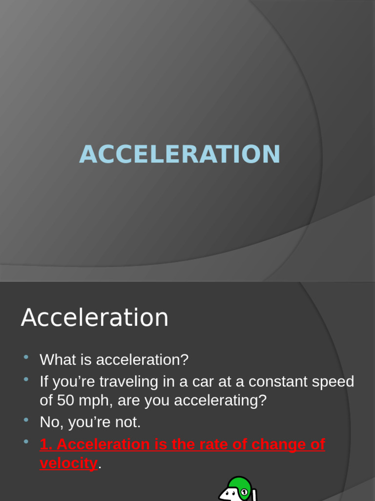Acceleration Physical Science | PDF | Acceleration | Speed