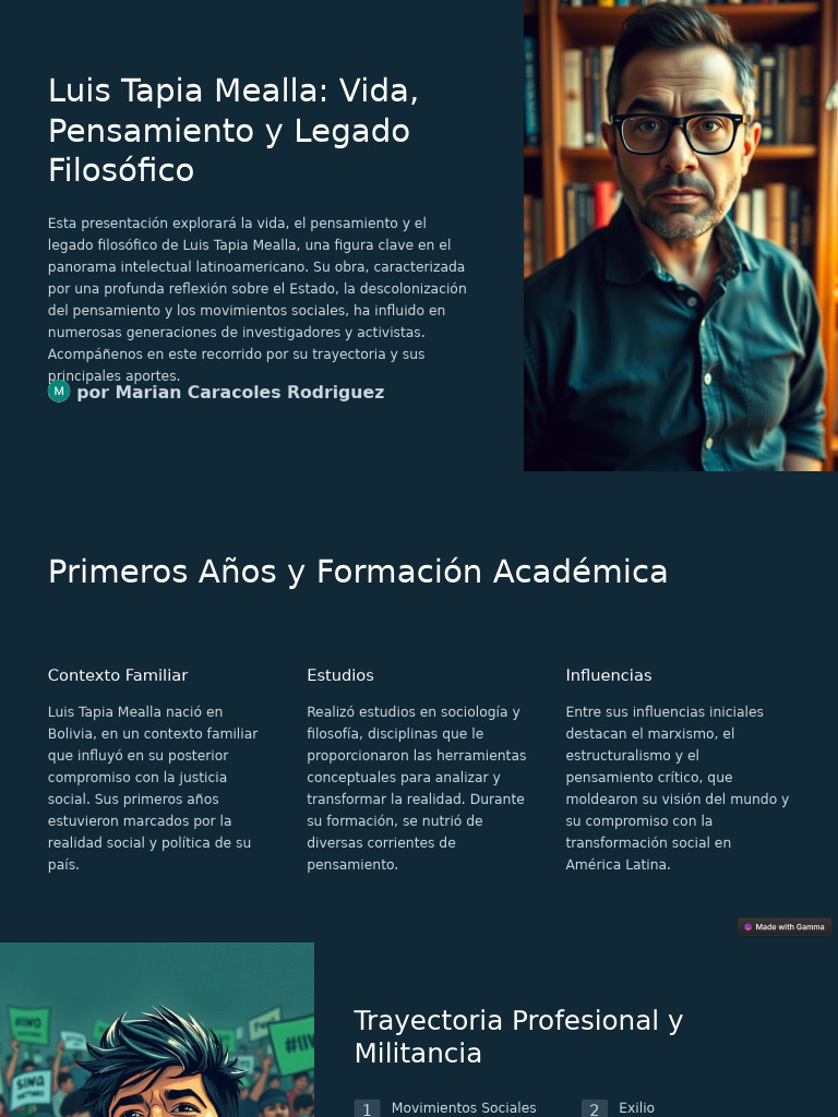 Luis Tapia Mealla: Filosofía y Legado | PDF | Sociología | America latina