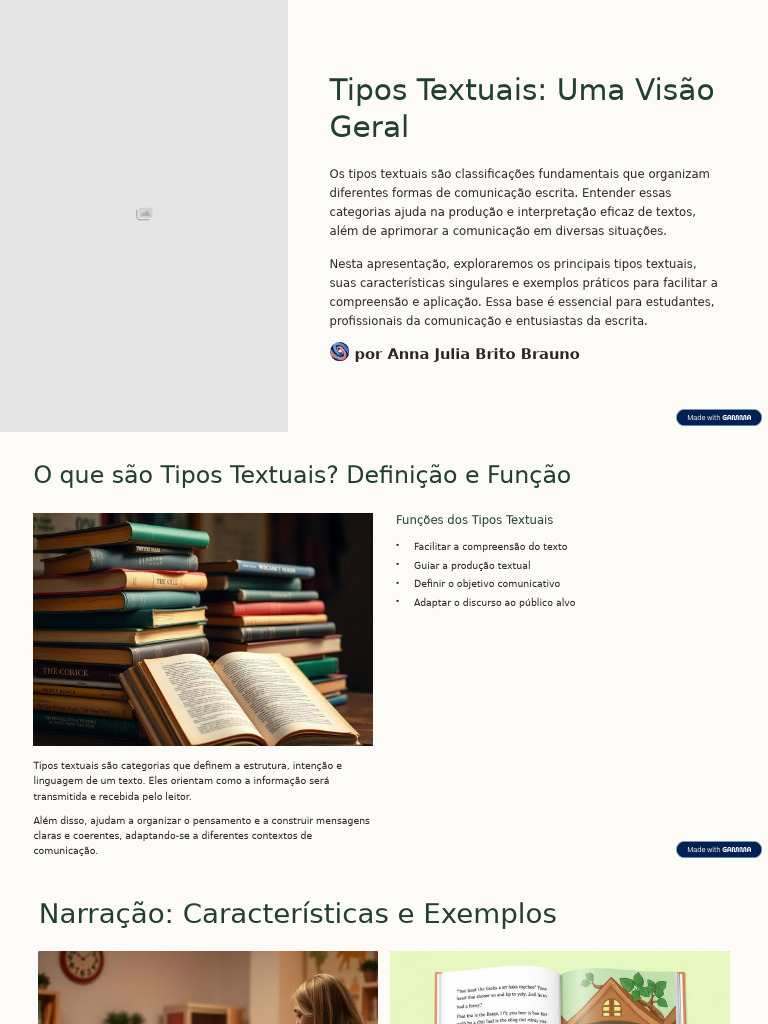 Tipos Textuais Uma Visao Geral | PDF | Comunicação