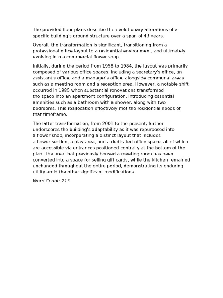 The Provided Floor Plans Describe The Evolutionary Alterations of A ...