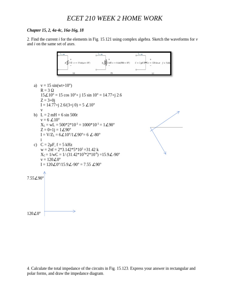 SM Shahnewaz Ecet210 Hw2 | PDF | Electrical Impedance | Physical Quantities