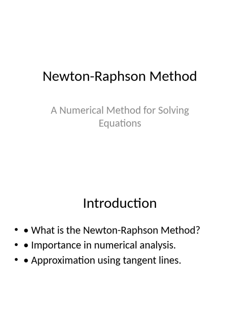 Newton Raphson Presentation | PDF