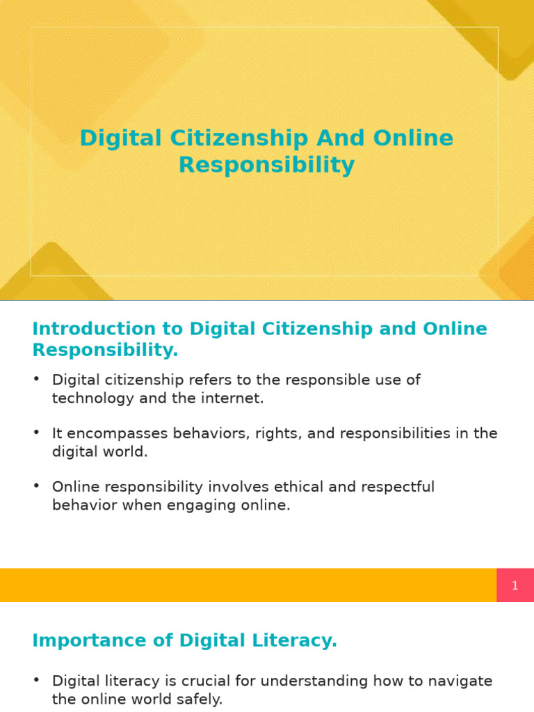 Digital Citizenship and Online Responsibility | PDF | Cyberbullying ...