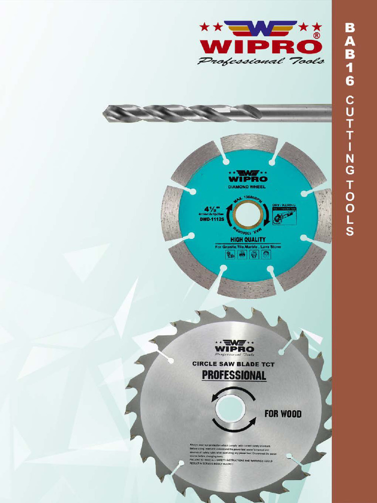 Bab 16 Cutting Tools - Wipro | PDF | Drilling | Concrete