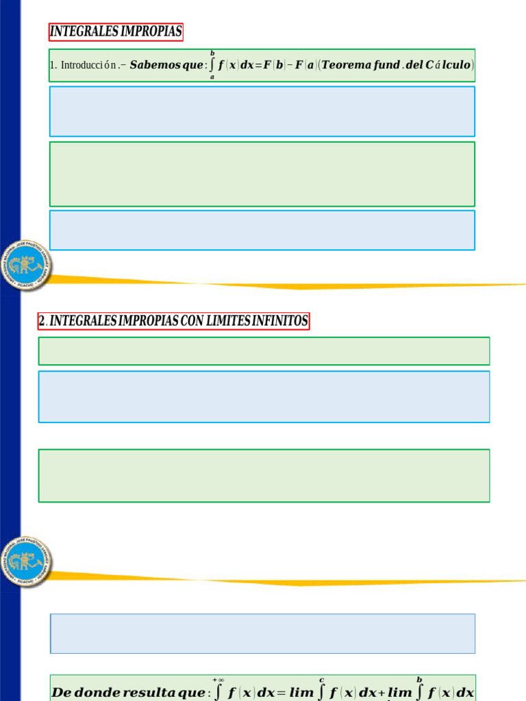 Clase 3 - Mate II - Integrales Impropias | PDF