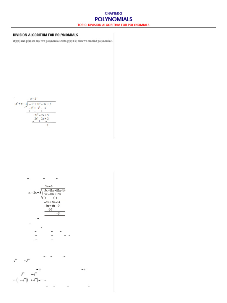 Division Algorithm for Polynomials_ic16739 | PDF | Algorithms | Algorithms And Data Structures