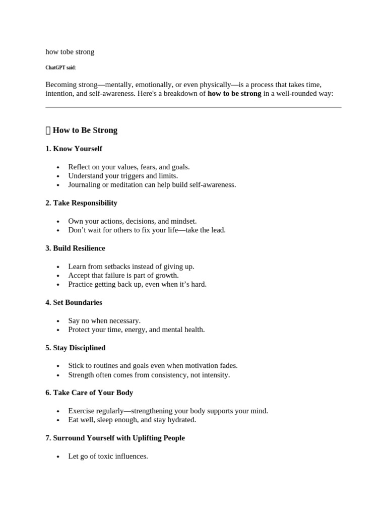 How Tobe Strong | PDF