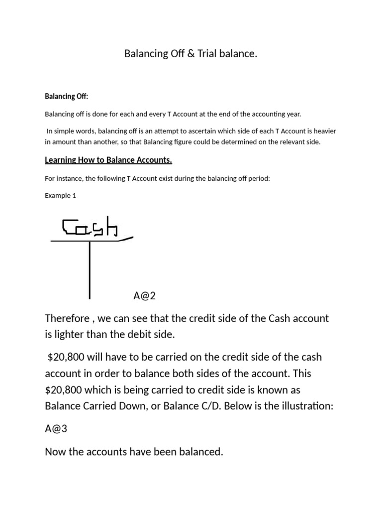 5. Balancing off & Trial Balance | PDF | Debits And Credits | Business