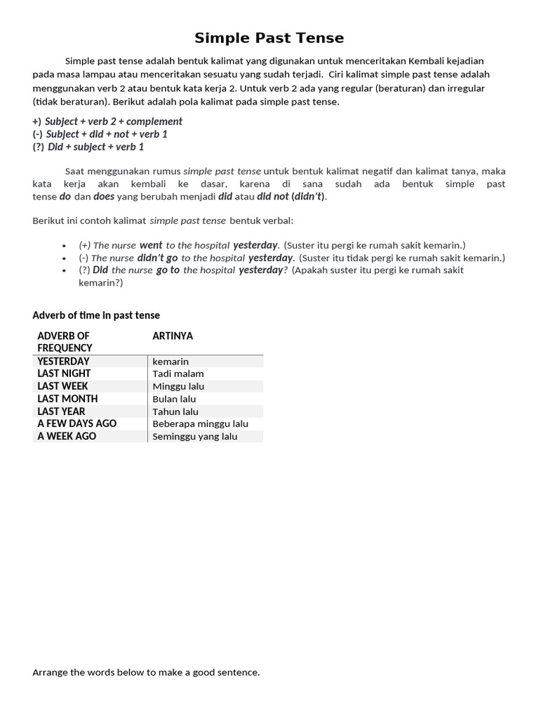 Simple Past Tense copy 1 | PDF | Verb | Languages