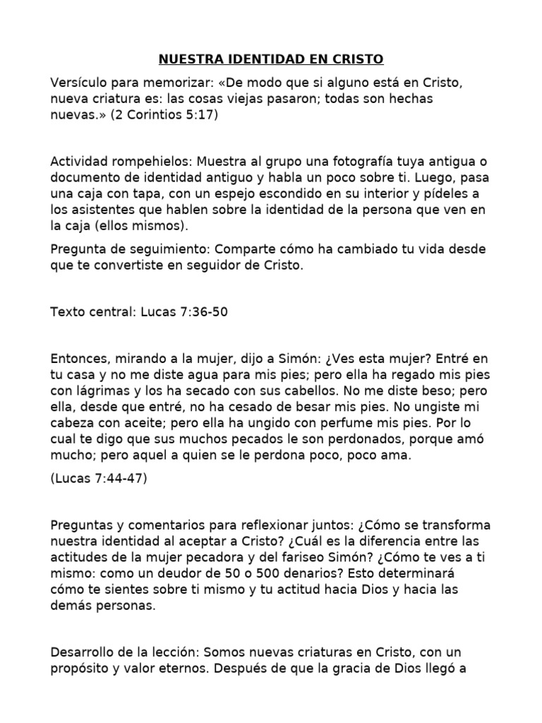 Nuestra Identidad en Cristo | PDF