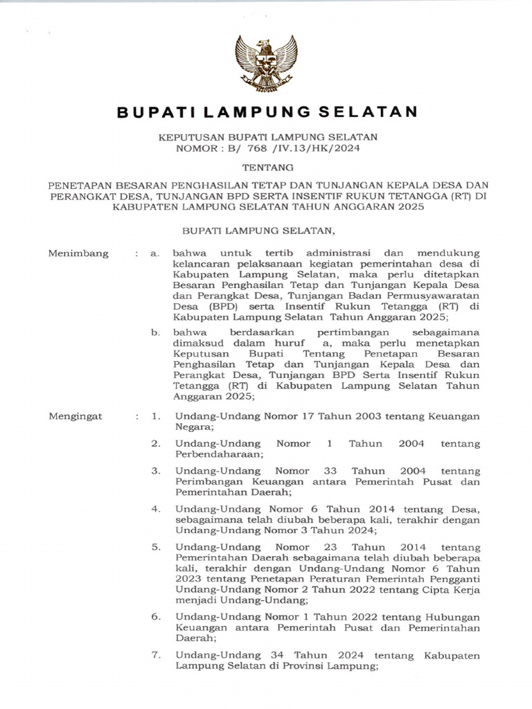SK SILTAP 2025 Nomor 768 Tanggal 31 Desember 2024 | PDF