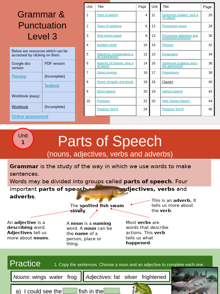 Grammar and Punctuation Level 3 | PDF | Part Of Speech | Adjective