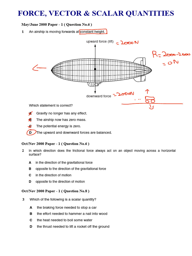 3. Force, Vector & Scalar Quantities-2 | PDF | Force | Velocity