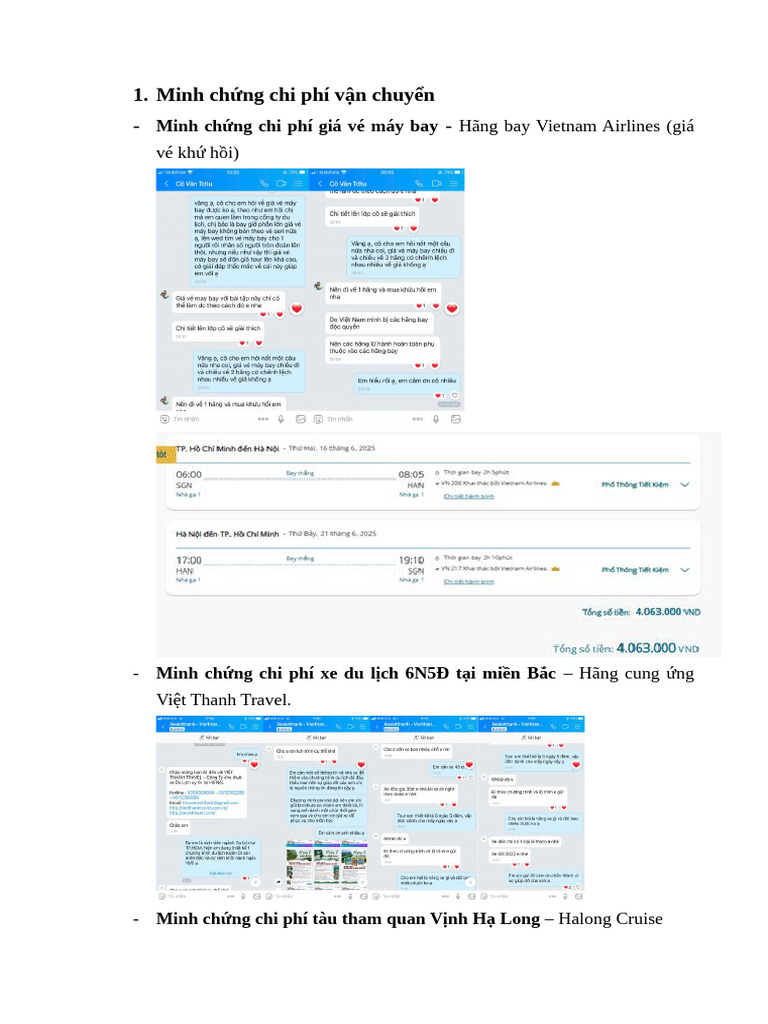Minh CH NG Chi Phí Tour | PDF