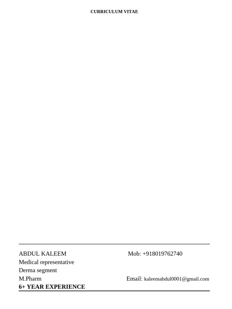 Abdul Kaleem Resume New | PDF | Curriculum