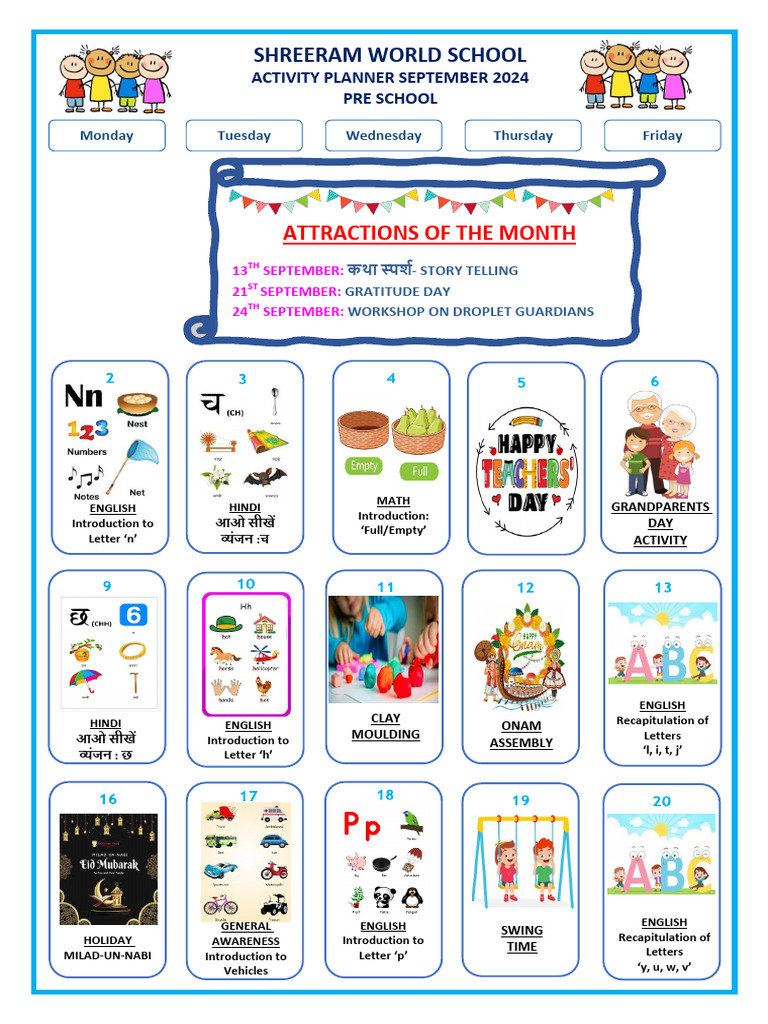 Activity Planner September 2024165 | PDF