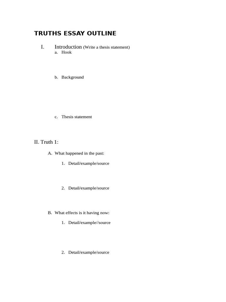 Truths Essay Outline | PDF