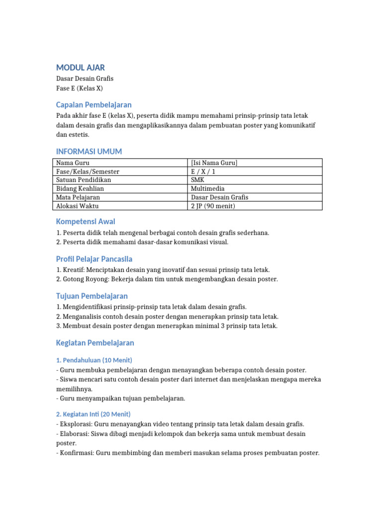 Modul Ajar Desain Grafis | PDF