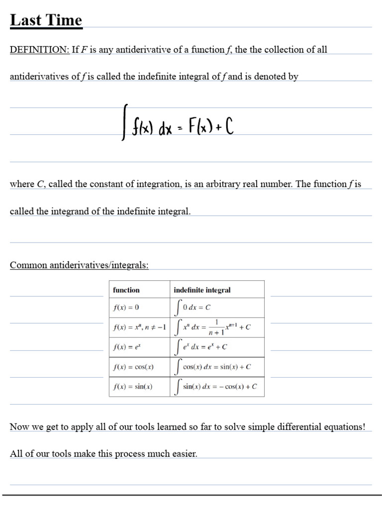 MATH 127 Lecture 6 Complete - Sept. 16 | PDF | Integral | Calculus