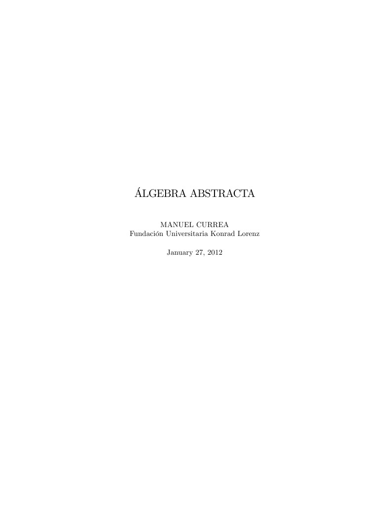 Algebra Abstracta | PDF | Grupo (Matemáticas) | Función (Matemáticas)