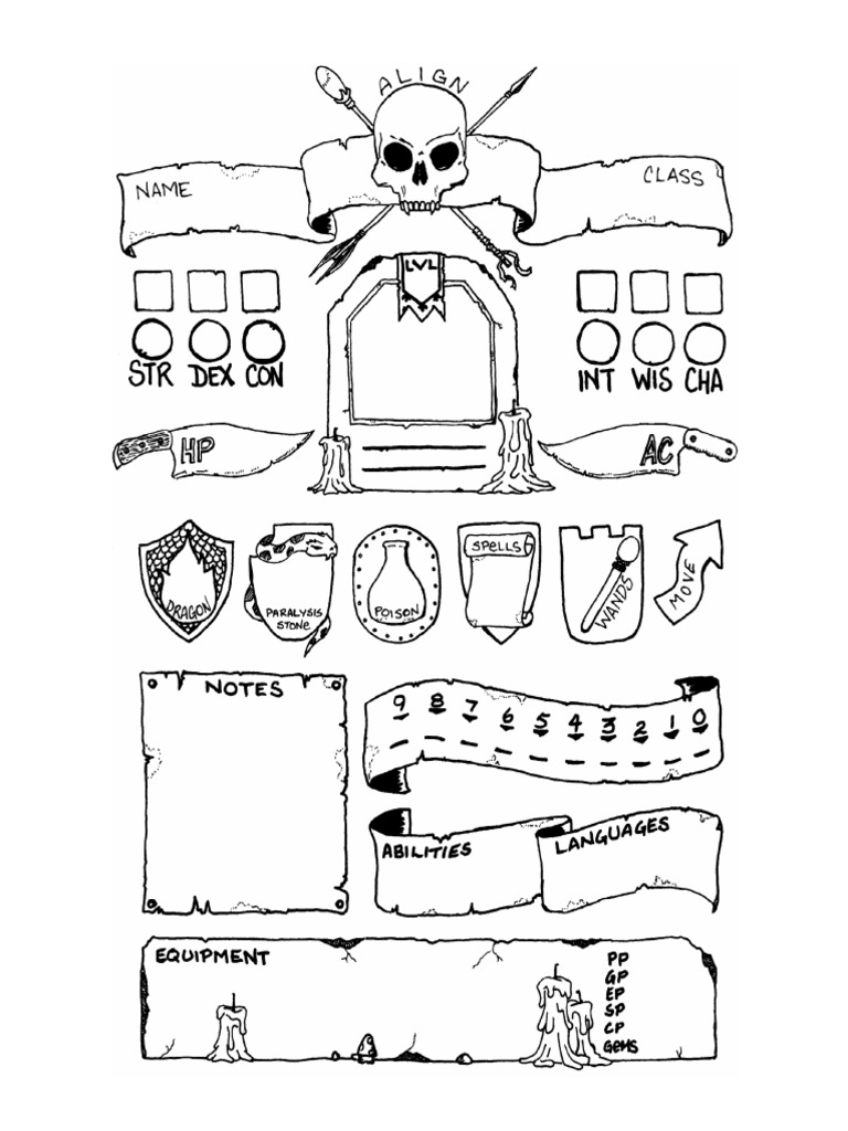 Dungeonspossums Osr Charsheet 1 | PDF