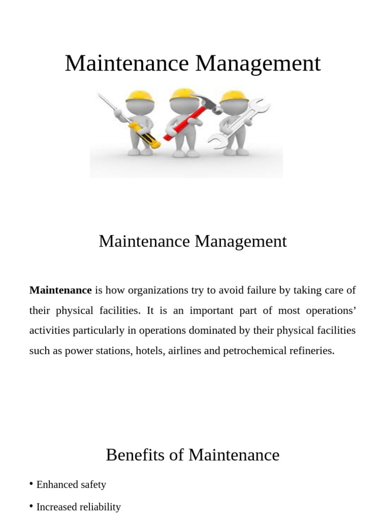 4C.Maintenance Management | PDF | Systems Engineering | Mechanical Engineering