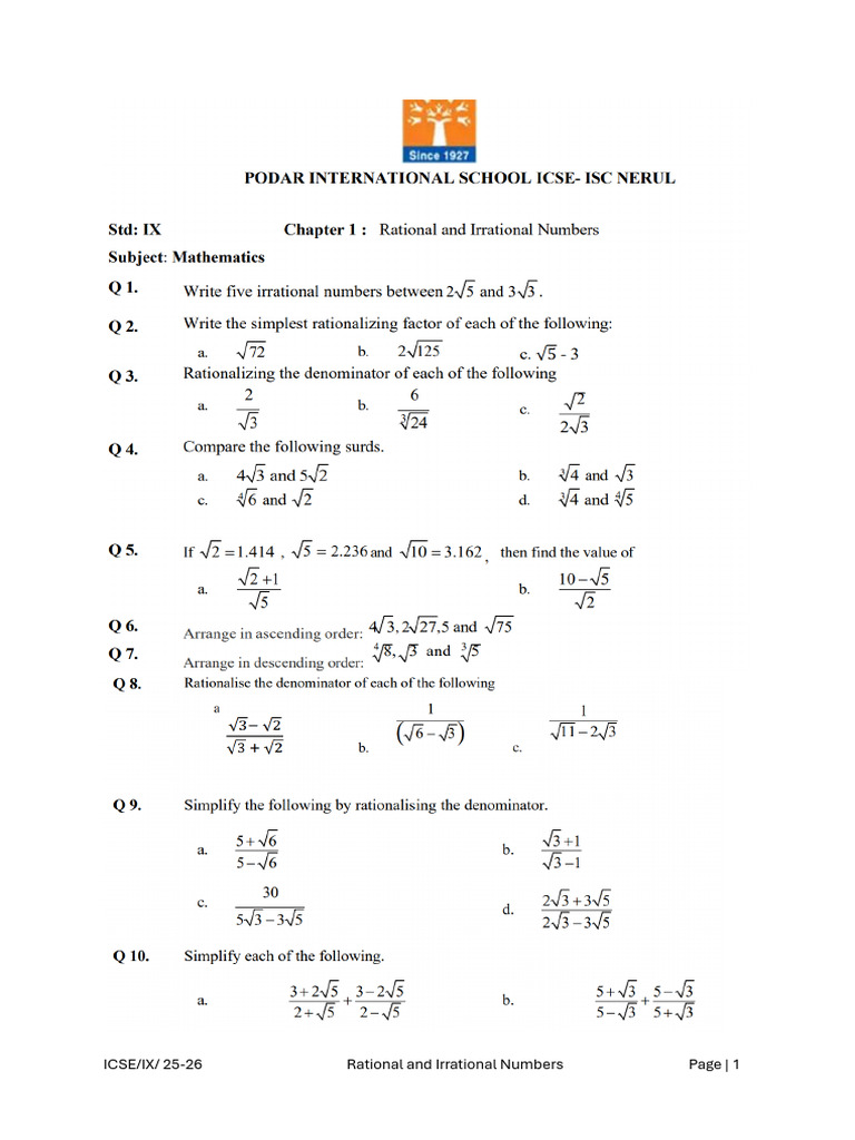 1744703772078.Rational and Irrational Worksheet (1) | PDF