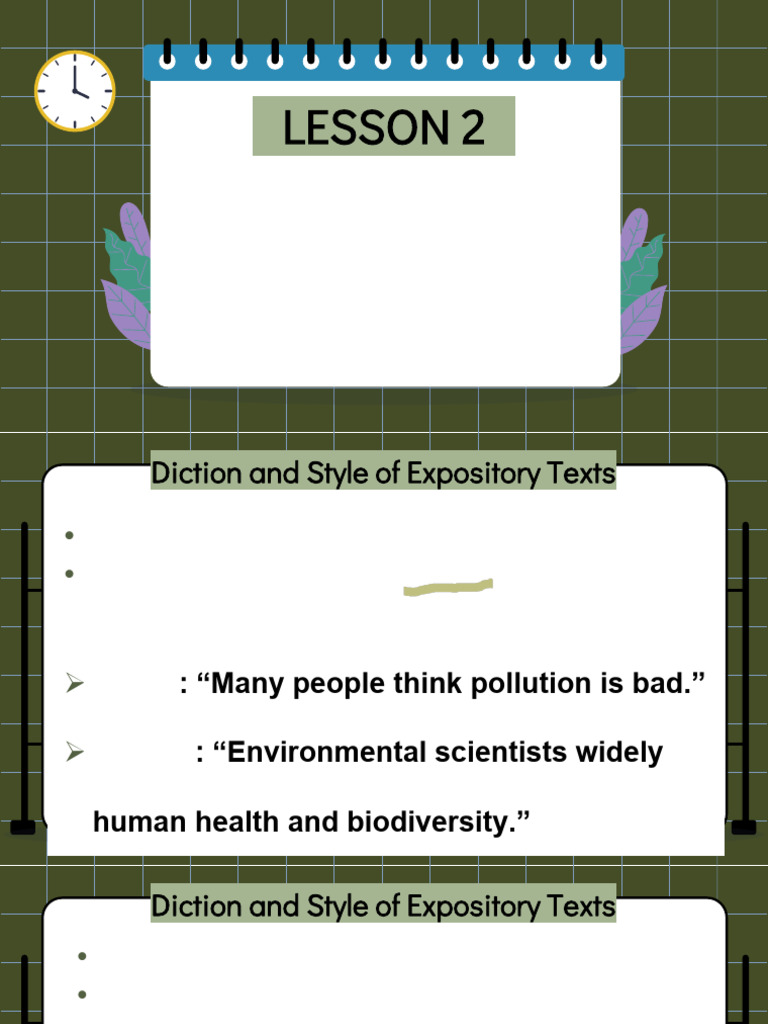 ENGLISH 7 Q4 Lesson 2 Language and Organization of Expository Texts Speech Writing | PDF ...