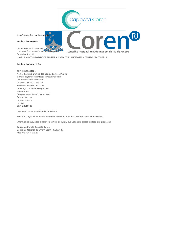 Capacita Coren (Feridas e Curativos) | PDF