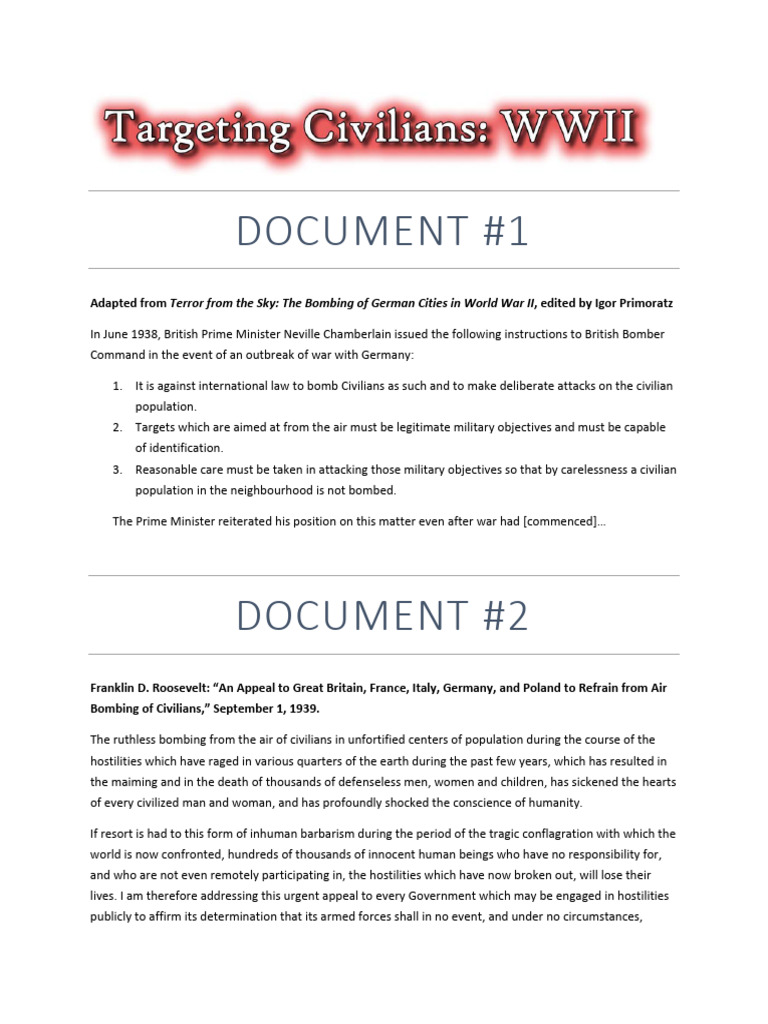 TARGETING CIVILIANS DOCUMENT ANALYSIS Documents | PDF | Strategic ...