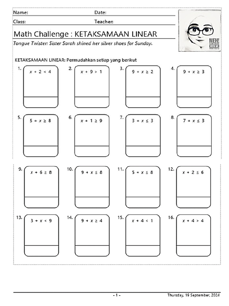 Task 5 Ketaksamaan Linear Mixed | PDF