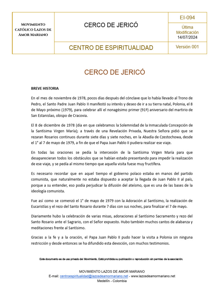 Cerco de Jericó LAM | PDF | María, madre de Jesús | Oración