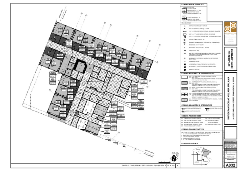 A032 First Floor Reflected Ceiling Plan Area B | PDF | Hippocampus Anatomy | Drywall