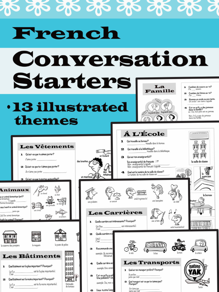 FRENCHConversationStarters13ProfduJourThemes 1 | PDF