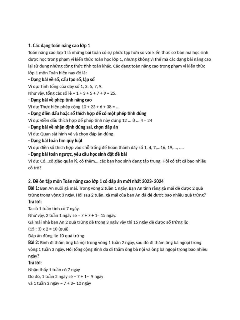 Toan CoBan BaiTap DapAn Lop1 | PDF