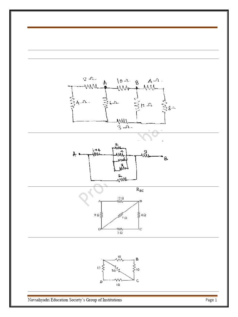 BEE Unit-I Numerical Question Bank | PDF | Electrical Network | Quantity