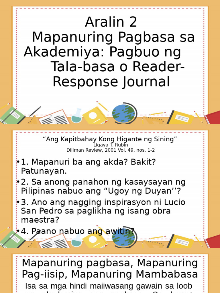 GRADE 12 - Aralin 2 Mapanuring Pagbasa Sa Akademiya Pagbuo NG Tala-Basa ...