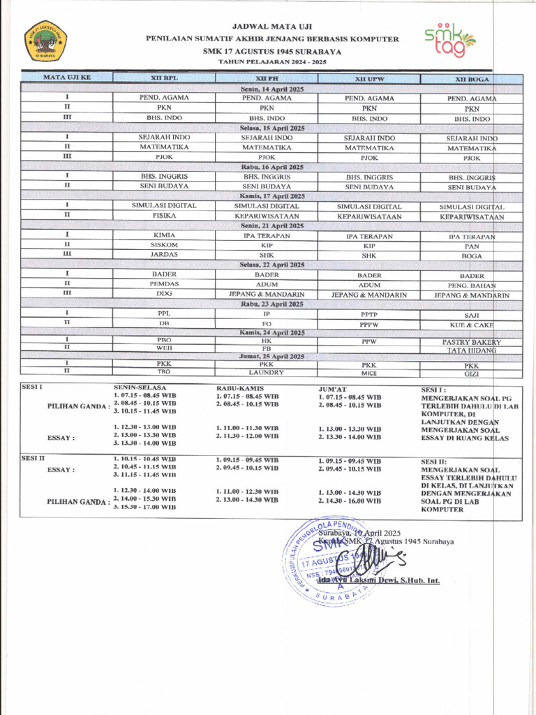 Jadwal PSAJ 2425 | PDF