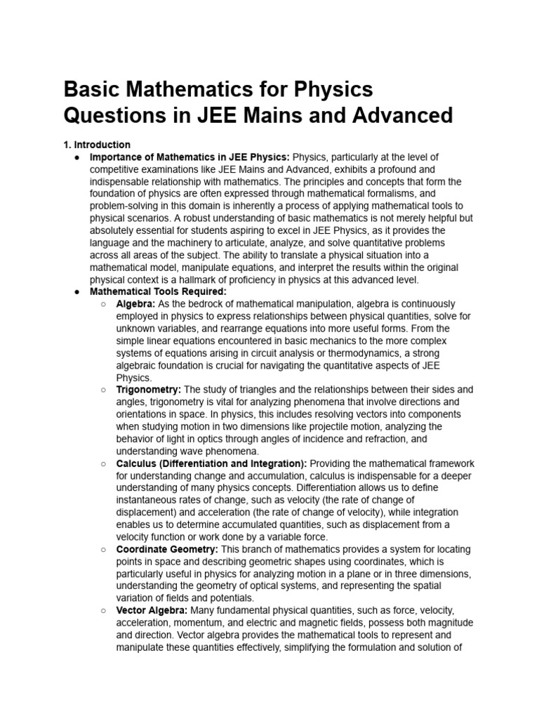 JEE Physics - Math Integration | PDF | Rotation Around A Fixed Axis | Force
