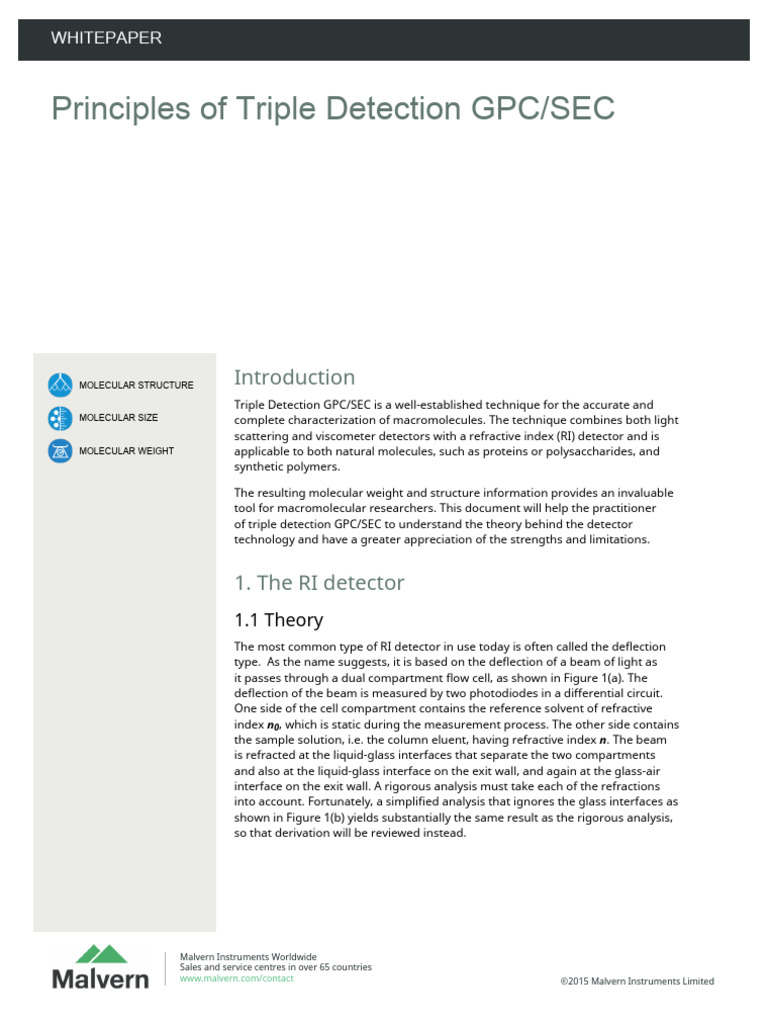 Principles of Triple Detection GPC | PDF | Chromatography | Applied And ...